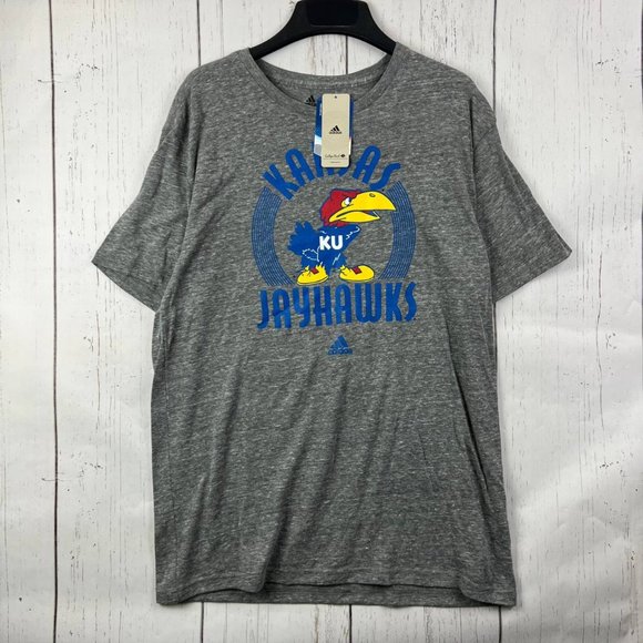 adidas | Shirts | Kansas Jayhawks Ncaa Large Adidas Casual Tshirt Gray ...